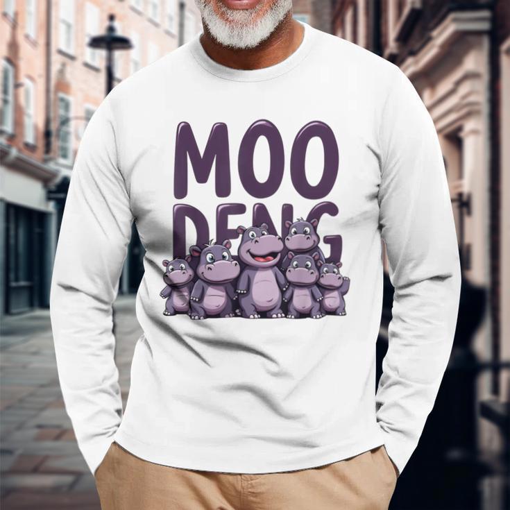 Moo-Deng Baby Pygmy Hippo Cute Zoo For Family Moodeng Long Sleeve T ...