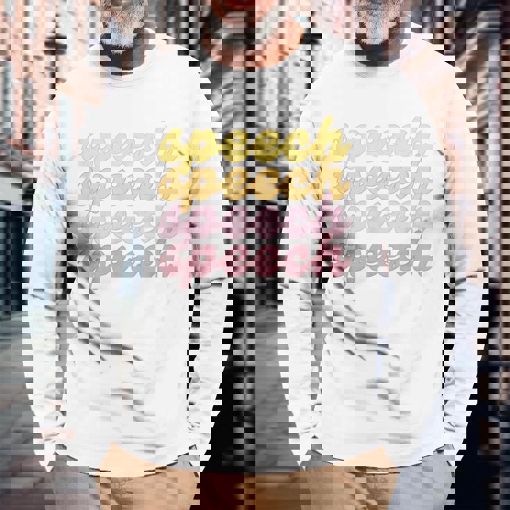 Spring & Summer Speech Therapy Slp Therapist Retro Beachy Long Sleeve T ...