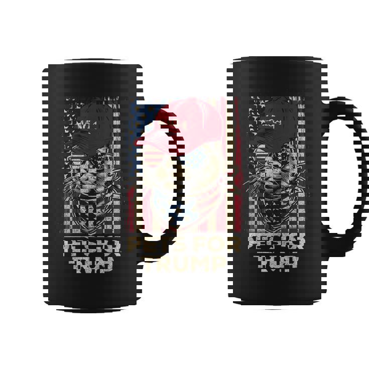 American Flag Cat Lives Matter Trump 2024 Maga Trump Cats Coffee Mug ...