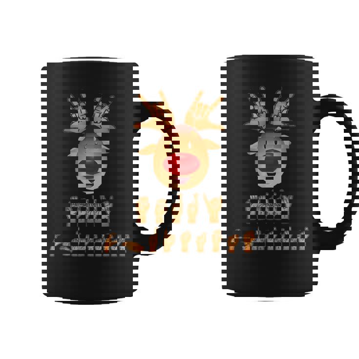 ASL Christmas American Sign Language Deaf Reindeer Santa Graphic Print ...