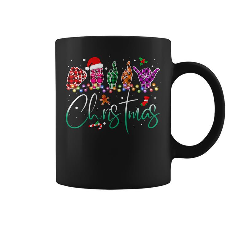ASL Christmas Buffalo Plaid Teacher American Sign Language Graphic ...