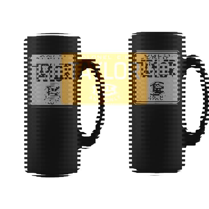 Colonel Eh Taylor Bourbon Whiskey Badge Logo Coffee Mug - Monsterry