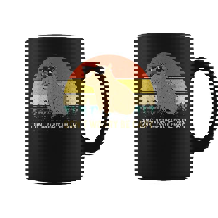 Cool Capybara Don't Worry Be Cappy Vintage Rodent Meme Coffee Mug ...