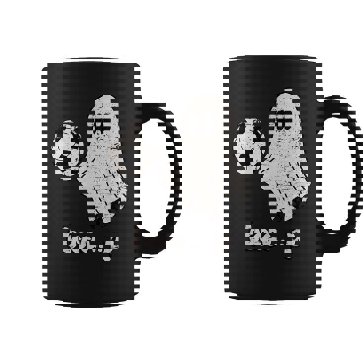 Cute Ghost Playing Football Soccer Player Halloween Costume Coffee Mug ...