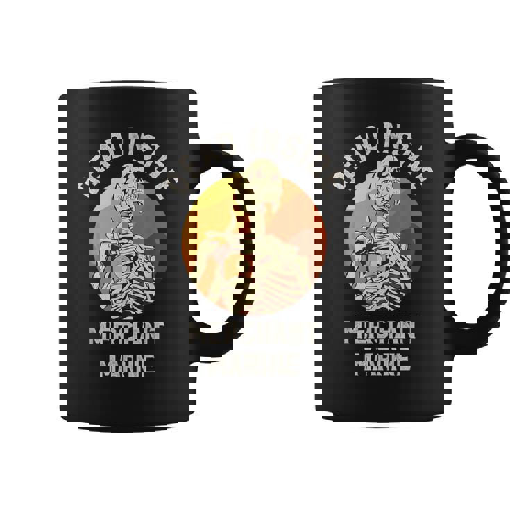 Dead Inside Merchant Marine Skeleton Coffee Coffee Mug - Monsterry