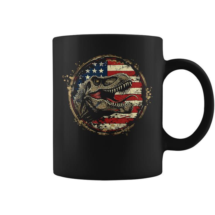 Dinosaur 4Th Of July America Flag Vintage Amerisaurus Rex Coffee Mug ...
