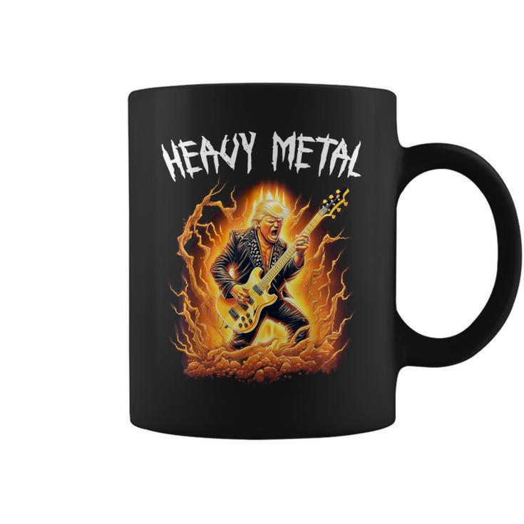 Donald Trump Playing Guitar Trump Heavy Metal Band Coffee Mug - Monsterry
