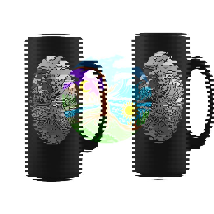 Dual Planet Earth Yin Yang Dualism Contrary Nature Forces Graphic Print ...