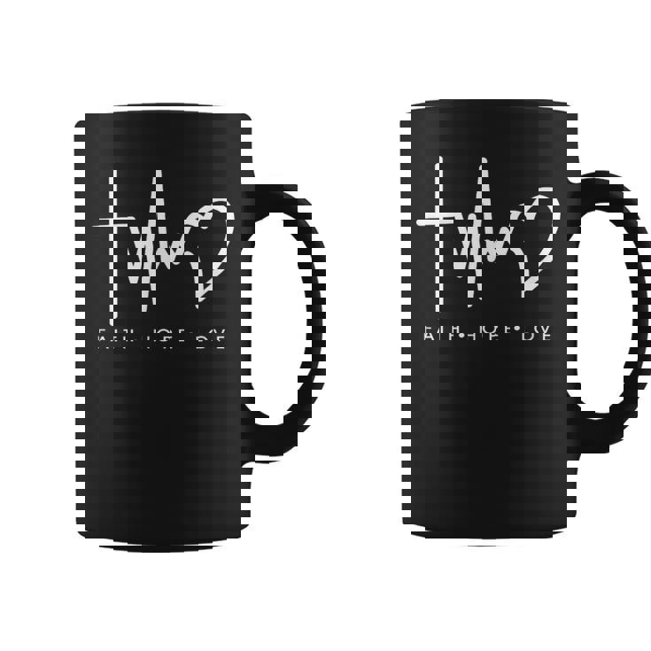 Fe Esperanza Amor Símbolo Cristiano Taza de café - Regaloses