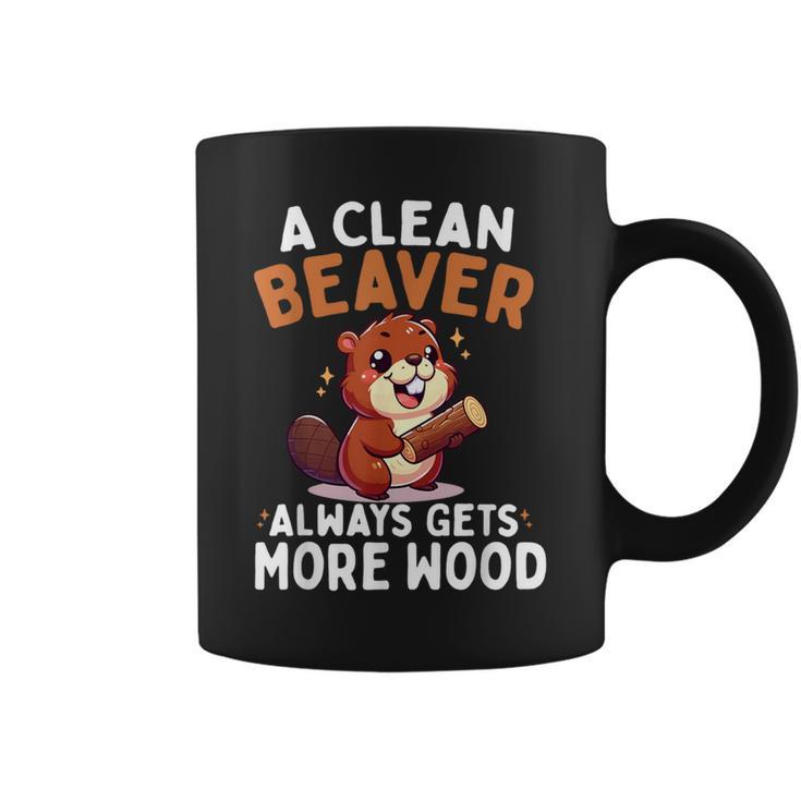Beaver A Clean Beaver Always Gets More Wood Coffee Mug | Mazezy