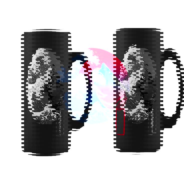 Great Shark White Wave Summer Ocean Japanese Coffee Mug - Monsterry