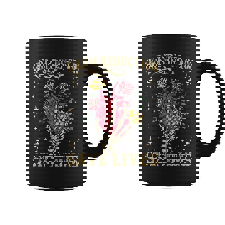 Harm Reduction Save Lives Skeleton Coffee Mug | Mazezy