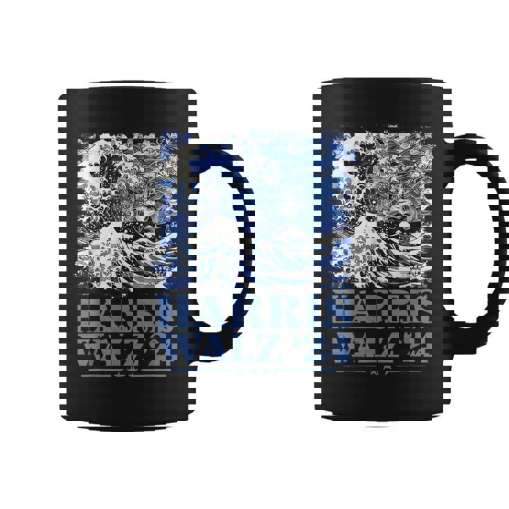 Harris Waltz 2024 Cute Wave Of Blue Cats For Kamala Harris Coffee Mug ...