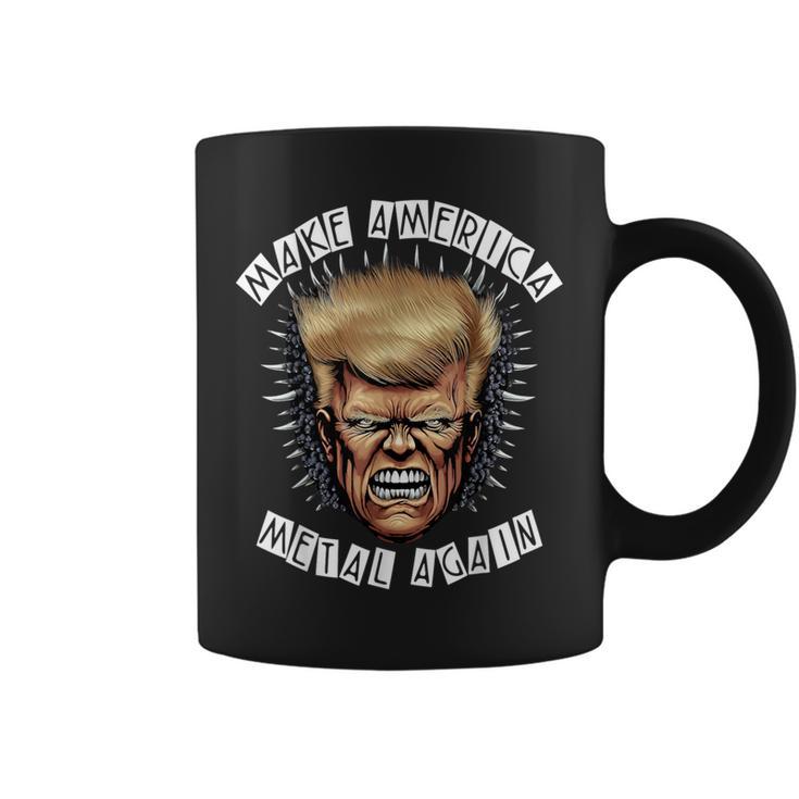 Heavy Metal Donald Trump Make America Metal Again Coffee Mug - Monsterry