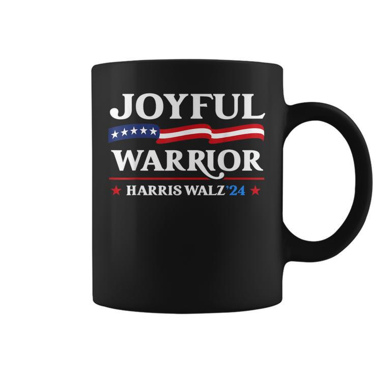 Joyful Warrior Retro Political Harris Walz 24 Kamala Harris Coffee Mug ...