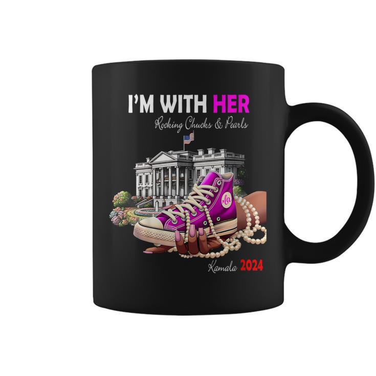 Kamala Harris 2024 I'm With Her Rocking Chucks & Pearls Coffee Mug ...