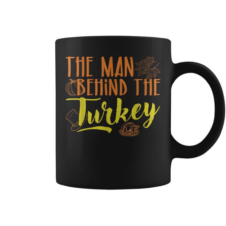 Man Behind The Turkey Pregnancy Couple Thanksgiving Coffee Mug - Monsterry