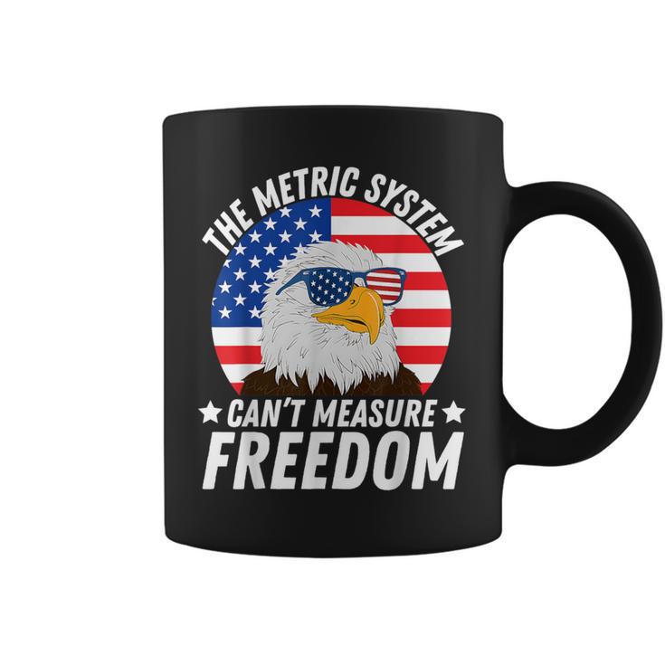 The Metric System Can't Measure Freedom Bald Eagle Usa Flag Men's T ...