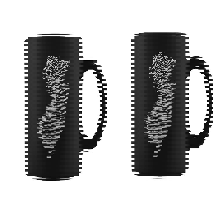 New Jersey Joy Plot Topography Elevation Map Coffee Mug - Monsterry