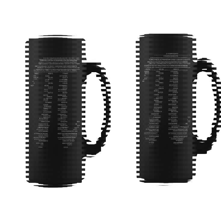 Pi Greek Letter Pi Formed By Number With 2361 Decimal Places Coffee Mug ...