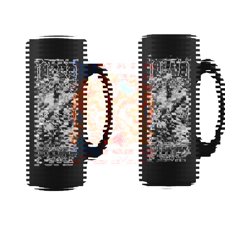 President Donald Pump Swole American Flag Trump 2024 Coffee Mug ...