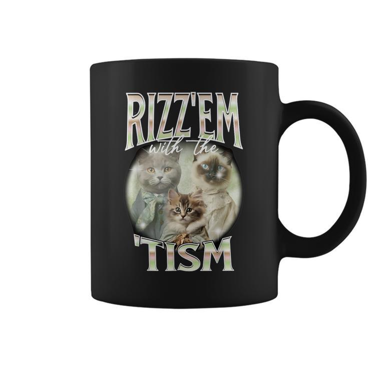 Rizz Em With The Tism Cat Autistic 90S Bootleg Rap Men's T-shirt Back ...