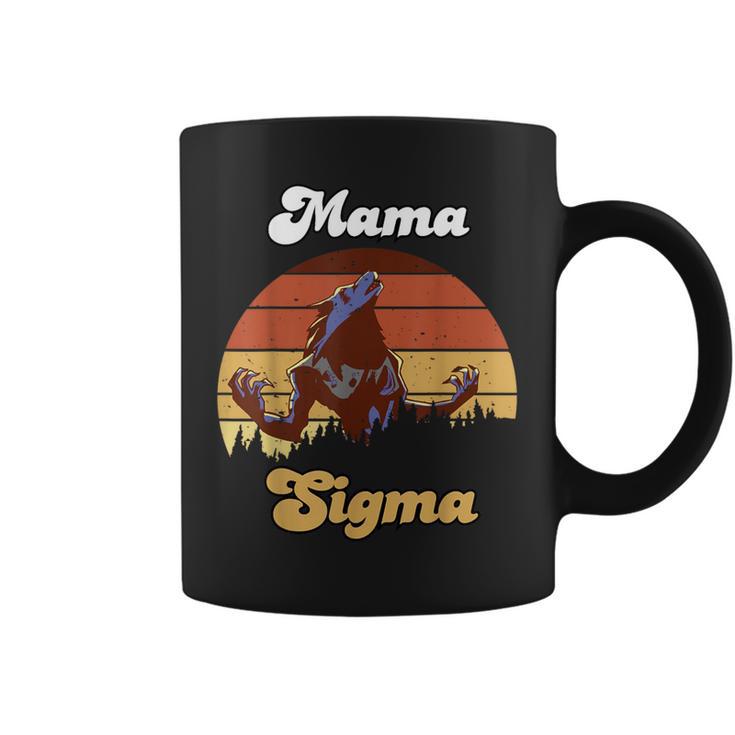 Sigma Mama Wolf Matching Family Tribe Wolves Moon Wife Mom Coffee Mug ...