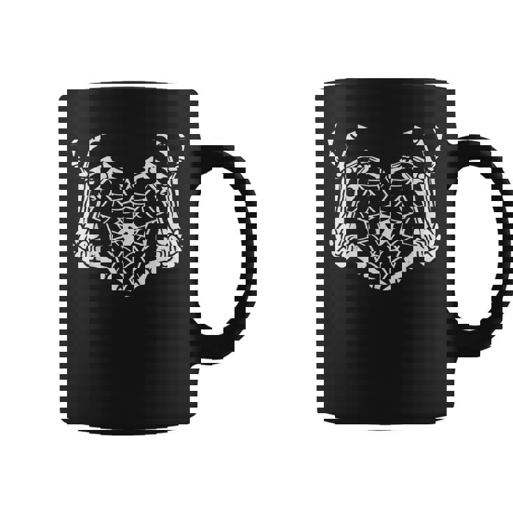 Skeleton Hand Heart Spiderweb Halloween Cobweb Party Costume Coffee Mug ...