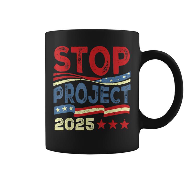 Stop Project 2025 Anti Trump Usa Flag Political Men Coffee Mug - Monsterry