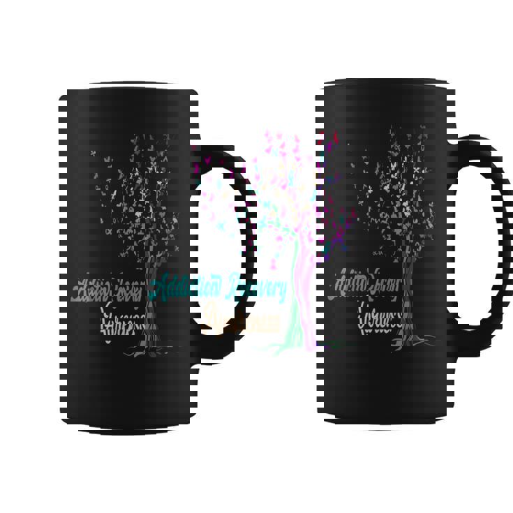 Tree Ribbon Addiction Recovery Awareness Coffee Mug | Mazezy