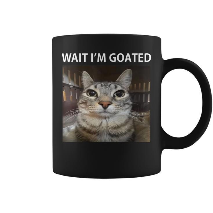 Wait I'm Goated Silly Cat Meme Coffee Mug - Thegiftio UK
