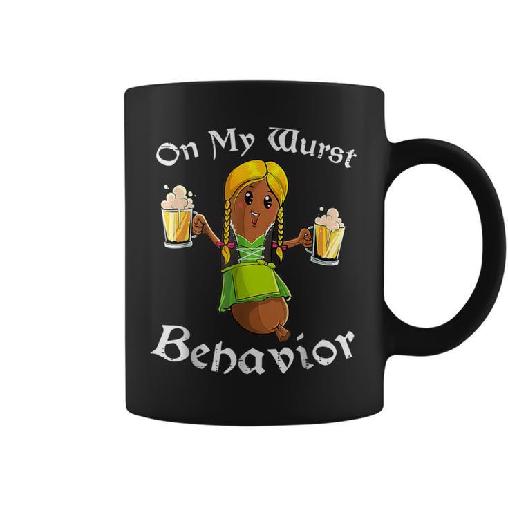 On My Wurst Behavior Bratwurst German Oktoberfest Graphic Print Coffee ...
