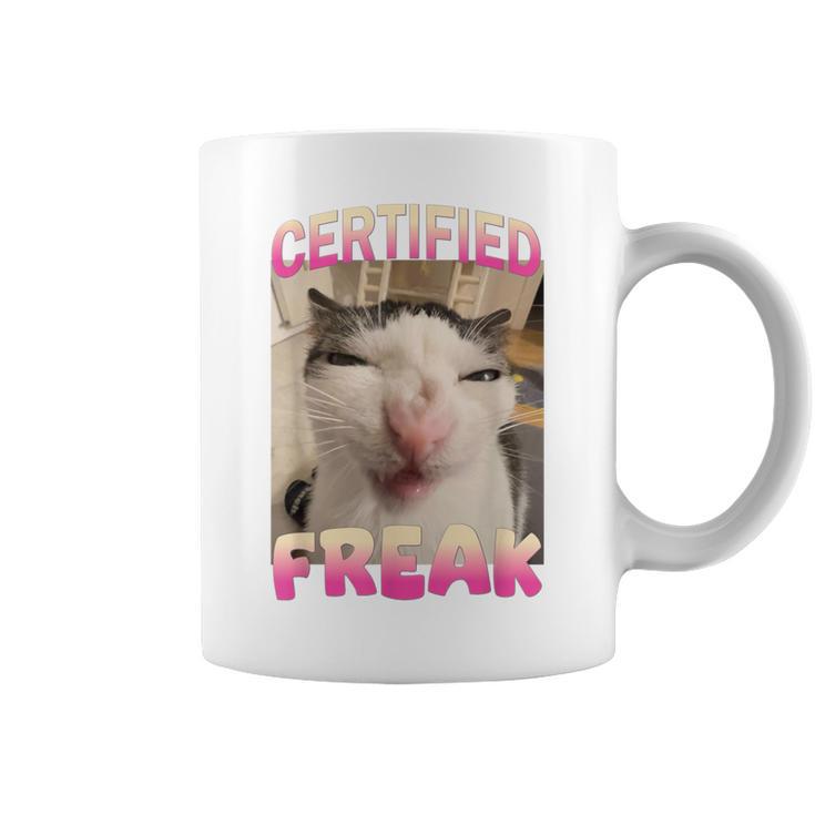 Certified Freak Cat Meme Offensive Memes Cat Love T-Shirt - Seseable