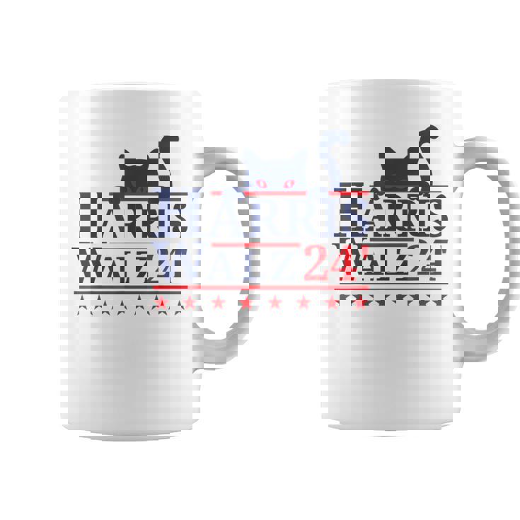 Childless Cat Lady For Kamala Harris Tim Walz 2024 Coffee Mug - Monsterry
