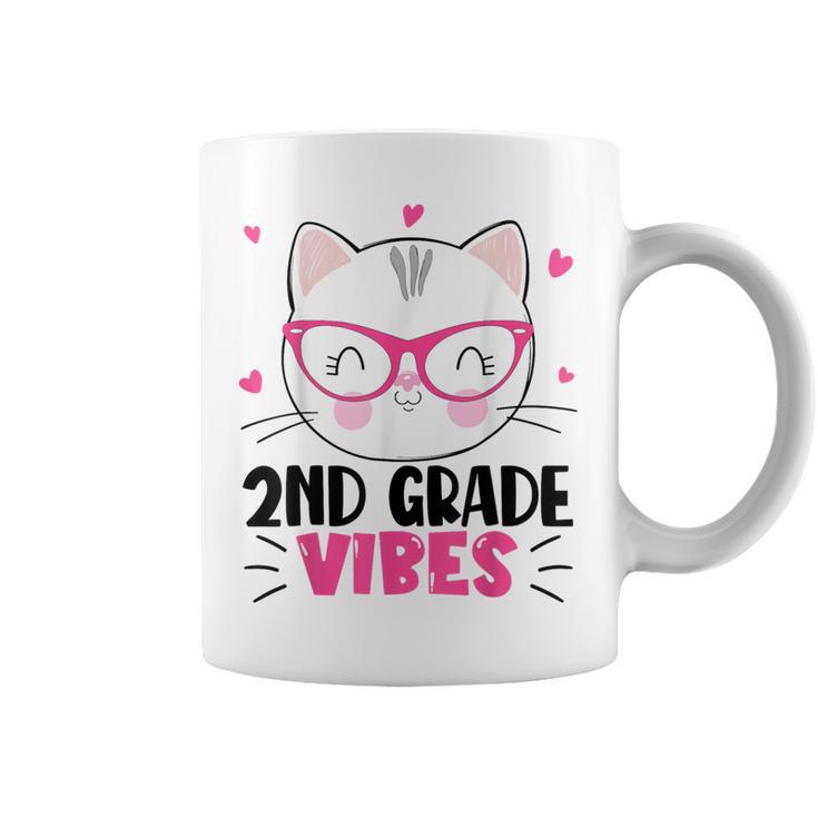 Cute 2Nd Grade Vibes Cat Kitten Lover Back To School Girls Coffee Mug ...