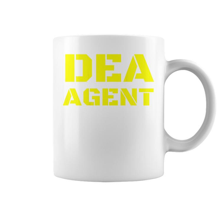 Dea Agent Uniform Back Print Yellow Text On Duty Gear Police Coffee Mug ...