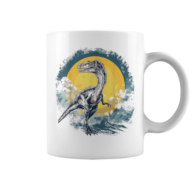 Deinonychus Dinosaurio Motivo Ilustración Deinonychus Taza de café ...