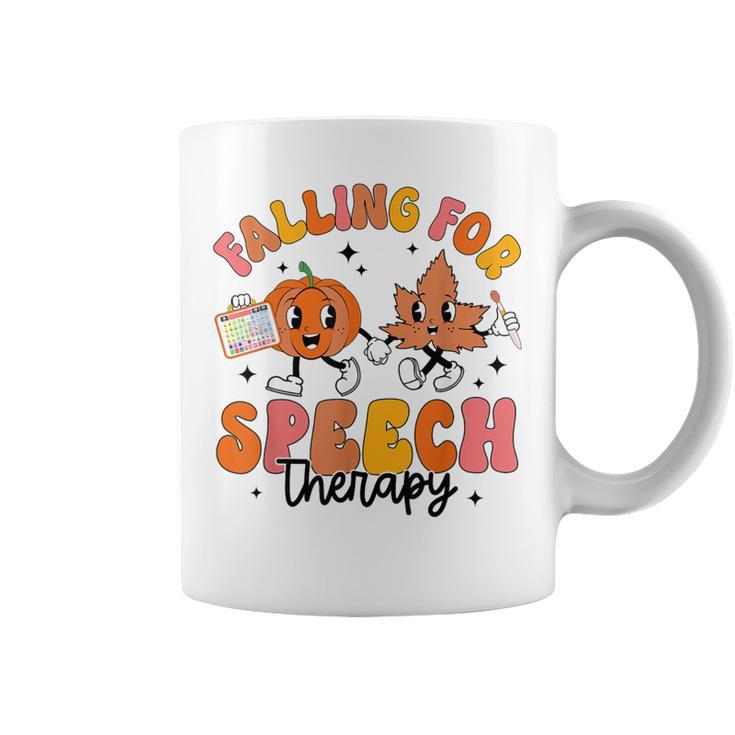 Falling For Speech Therapy Speech Slp Therapist Coffee Mug | Mazezy
