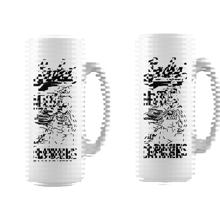 Bbq Meat Groovy Smoking Meats And Clapping Cheeks Coffee Mug - Monsterry UK