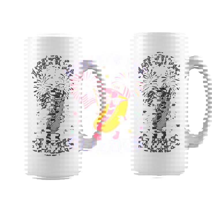 Here For The Glizzies Hot Dog America Flag Coffee Mug | Mazezy