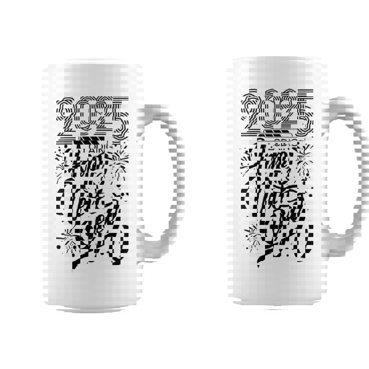 Happy New Year 2025 Fireworks Loading Coffee Mug - Monsterry
