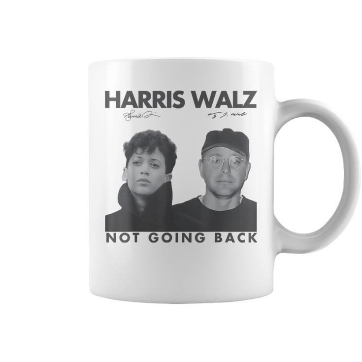Harris Walz Not Going Back 80S Photo Retro 2024 Vote Kamala Coffee Mug ...