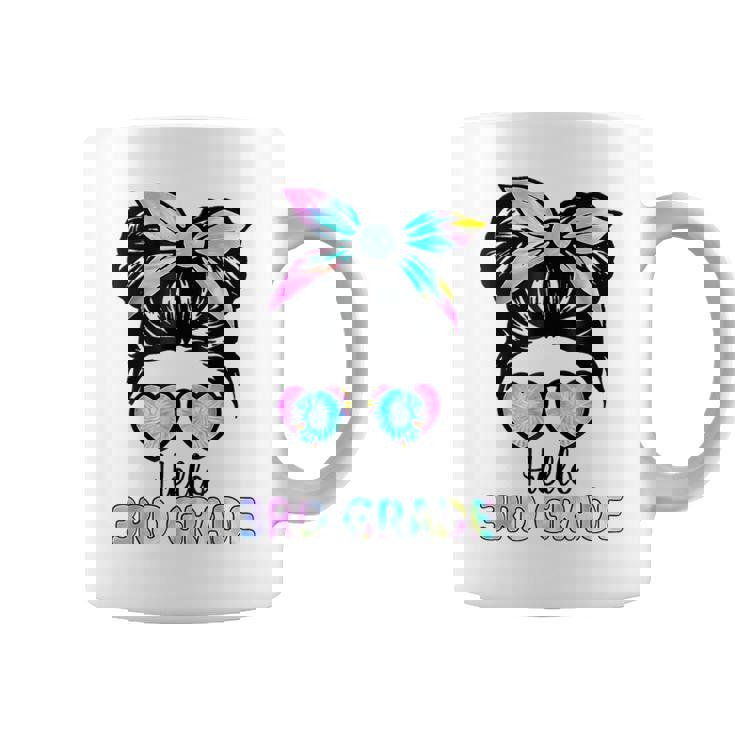 Hello 3Rd Grade Girl Messy Hair Bun Third Grade Girl Teacher Coffee Mug ...