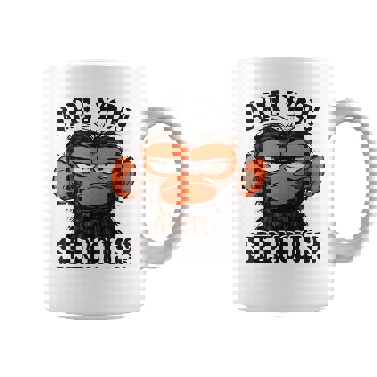 Humor Are You Serious Grumpy Monkey Meme T-Shirt | Mazezy