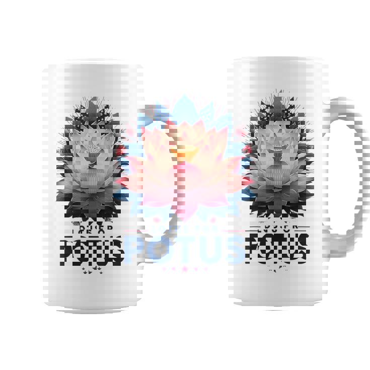 Kamala Harris 2024 Lotus For Potus Trending President Coffee Mug ...