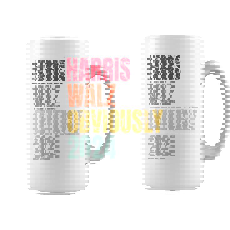 Kamala Harris Tim Walz Waltz Harris Walz Obviously 2024 Coffee Mug ...