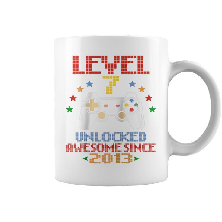 Level 7 Unlocked Awesome Since 2013 Video Game 7Th Birthday Coffee Mug ...