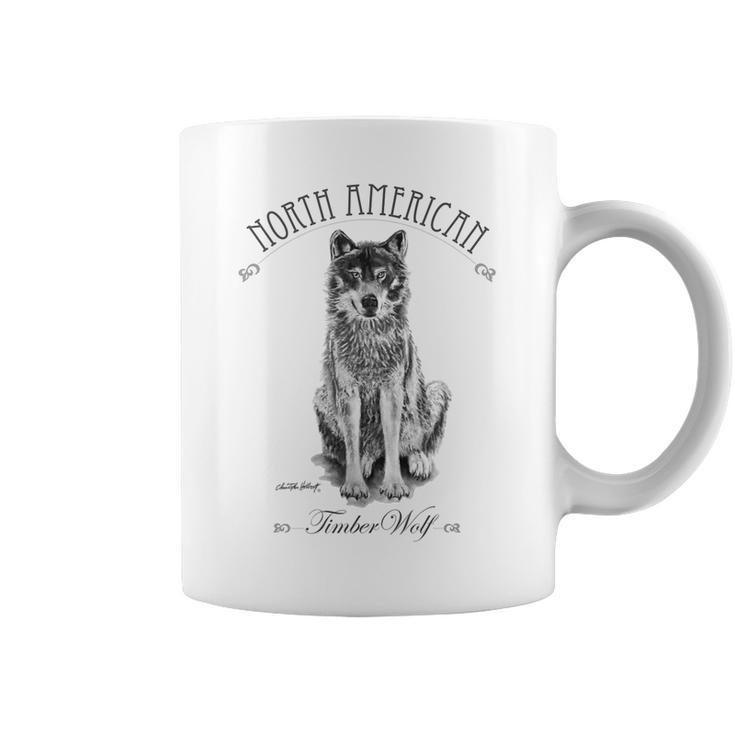 North American Timber Wolf Coffee Mug - Monsterry