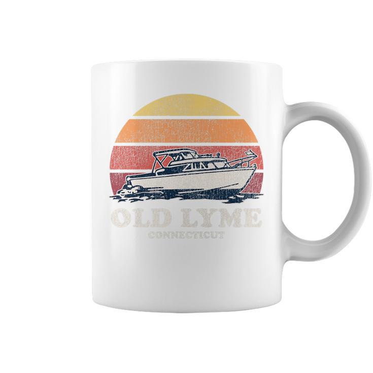 Old Lyme Ct Vintage Boating 70S Retro Boat Coffee Mug - Monsterry