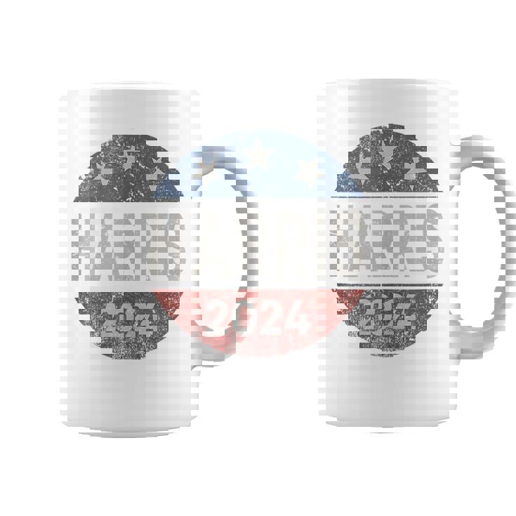 Retro Button Kamala Harris 2024 For President Campaign Coffee Mug ...